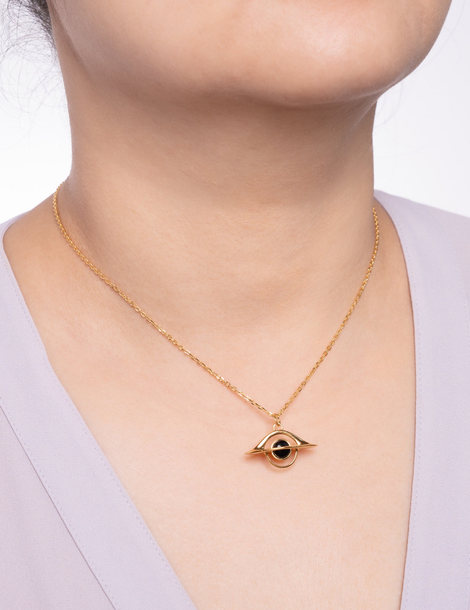 18K Gold-plated Black Hole Necklace, Astronomy Geek Gift - Etsy
