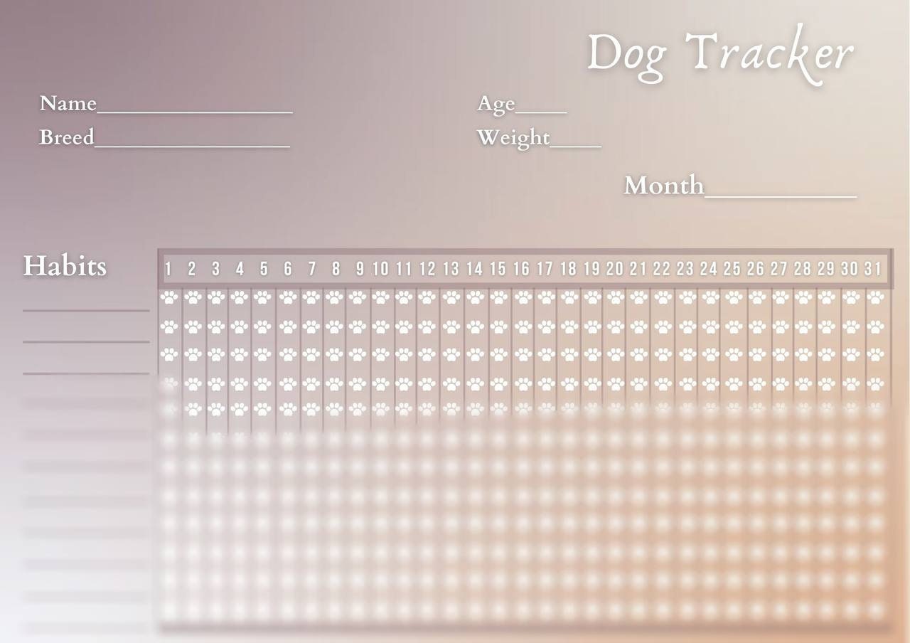 Dog Tracker/habit Tracker/monthly Tracker - Etsy