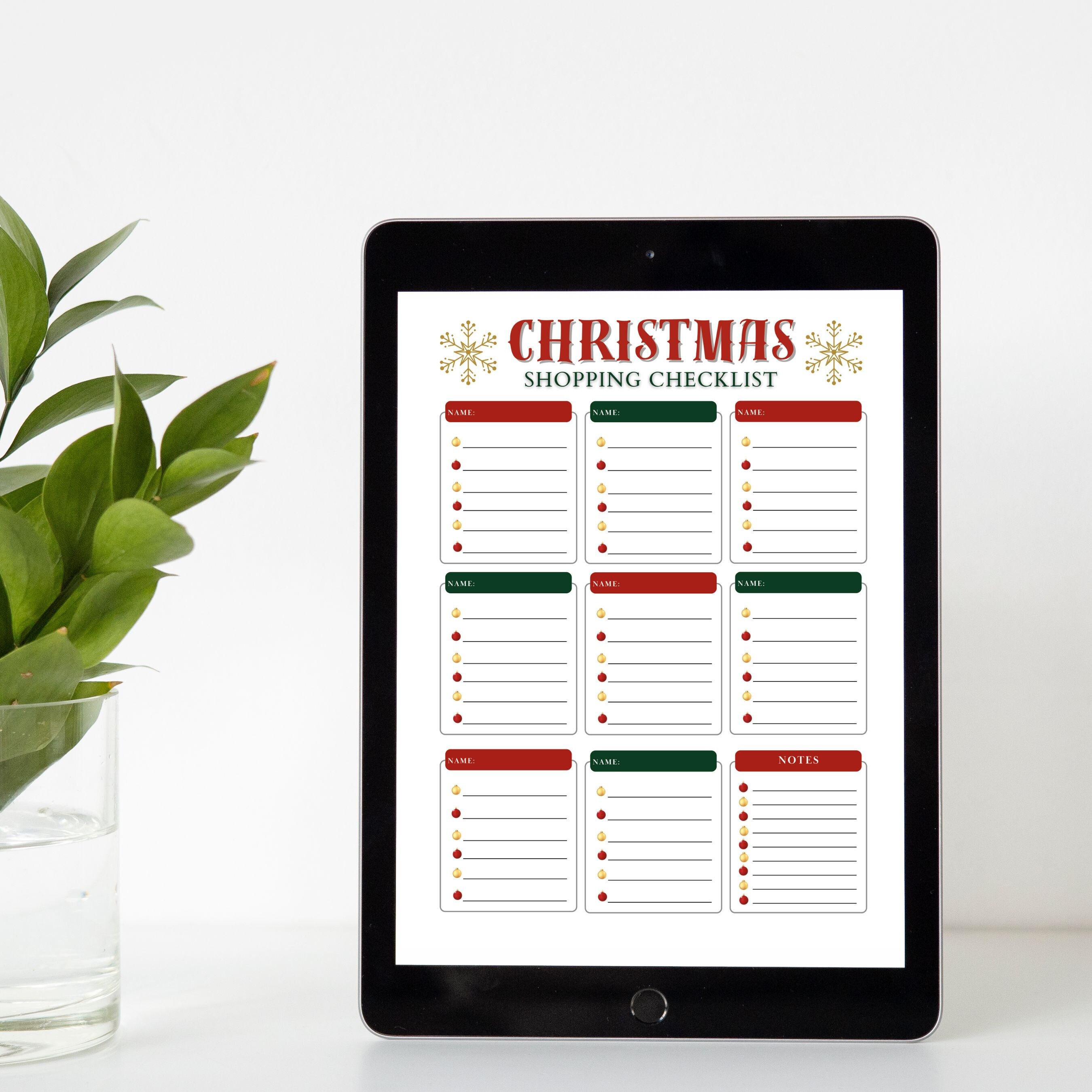 Christmas Shopping Checklist Printable (PDF, JPEG) - Etsy