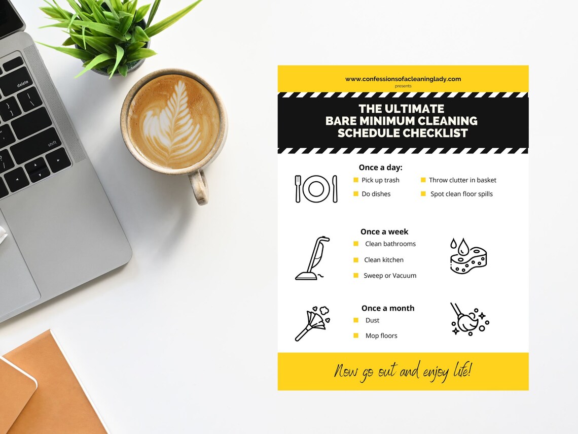 Ultimate Bare Minimum Cleaning Checklist, Printable, Easy & Realistic ...