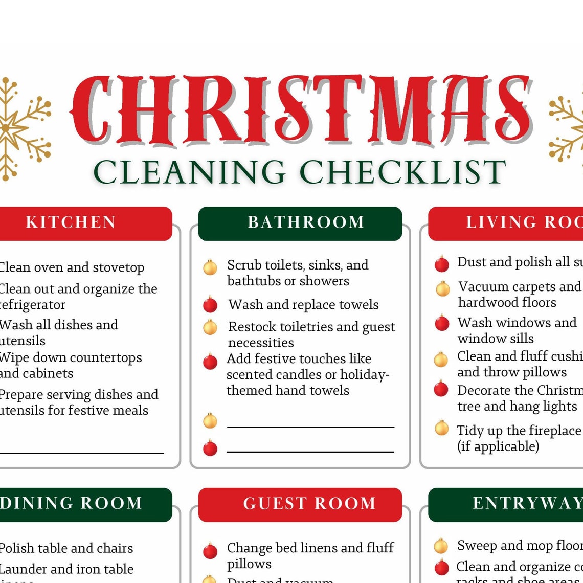 Christmas Cleaning Checklist, the Ultimate Guide to Christmas Cleaning ...