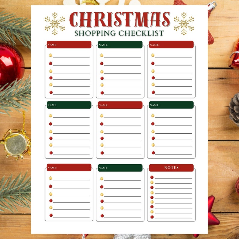 PRINTABLE Christmas Shopping Gift List: the Perfect Way to Stay ...