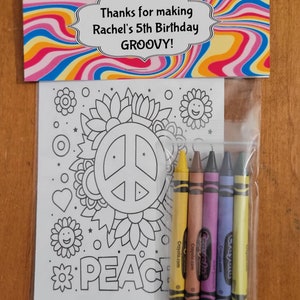 Groovy or Hippe Theme Party Favor Bags. 1 Bag 1 Child Includes 8-4x6 ...