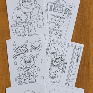 Halloween Theme Assorted Coloring or Painting Card Party Favors ...