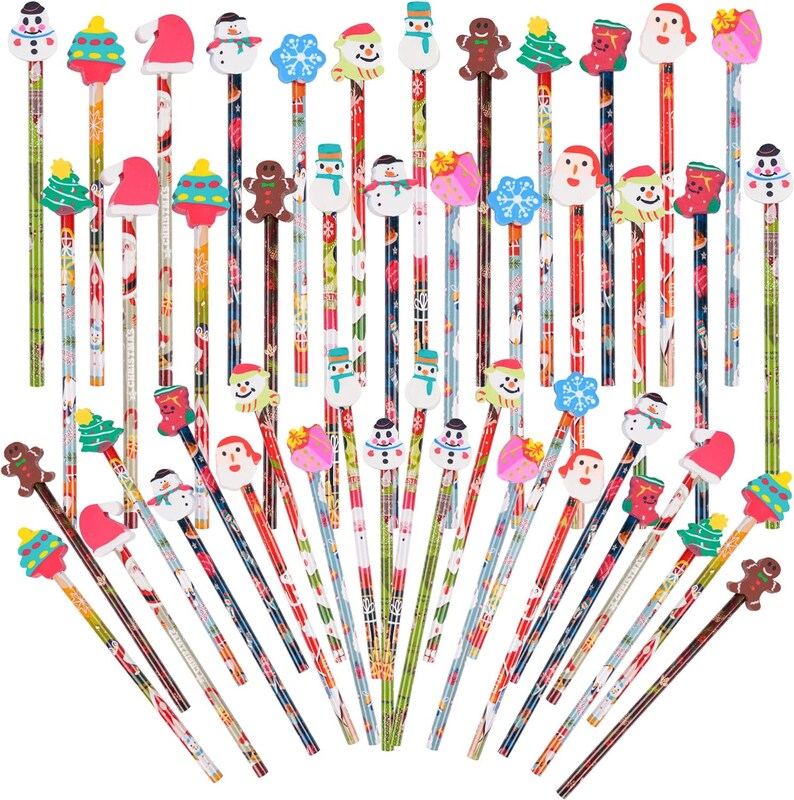 Christmas / Holiday Theme Pencils With Erasers - Etsy