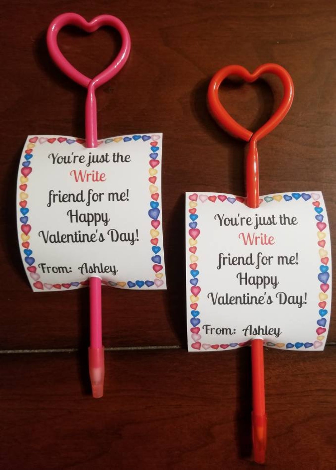 Valentine Heart Pen With Tag, Valentine Pens, Valentine Classroom Gifts ...