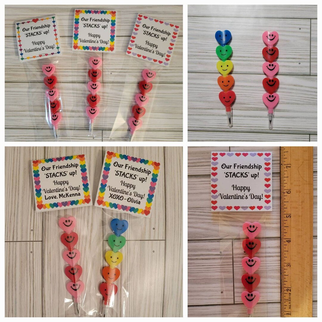 Stackable Heart Pencils, Kids Valentine Favors - Etsy
