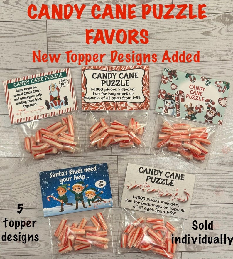 Candy Cane Puzzle, Candy Cane Stocking Stuffer, Christmas Stocking ...