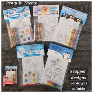 Penquin Theme Favors, Crayons or Painting Favor Bags. 1 Bag (1 Child ...