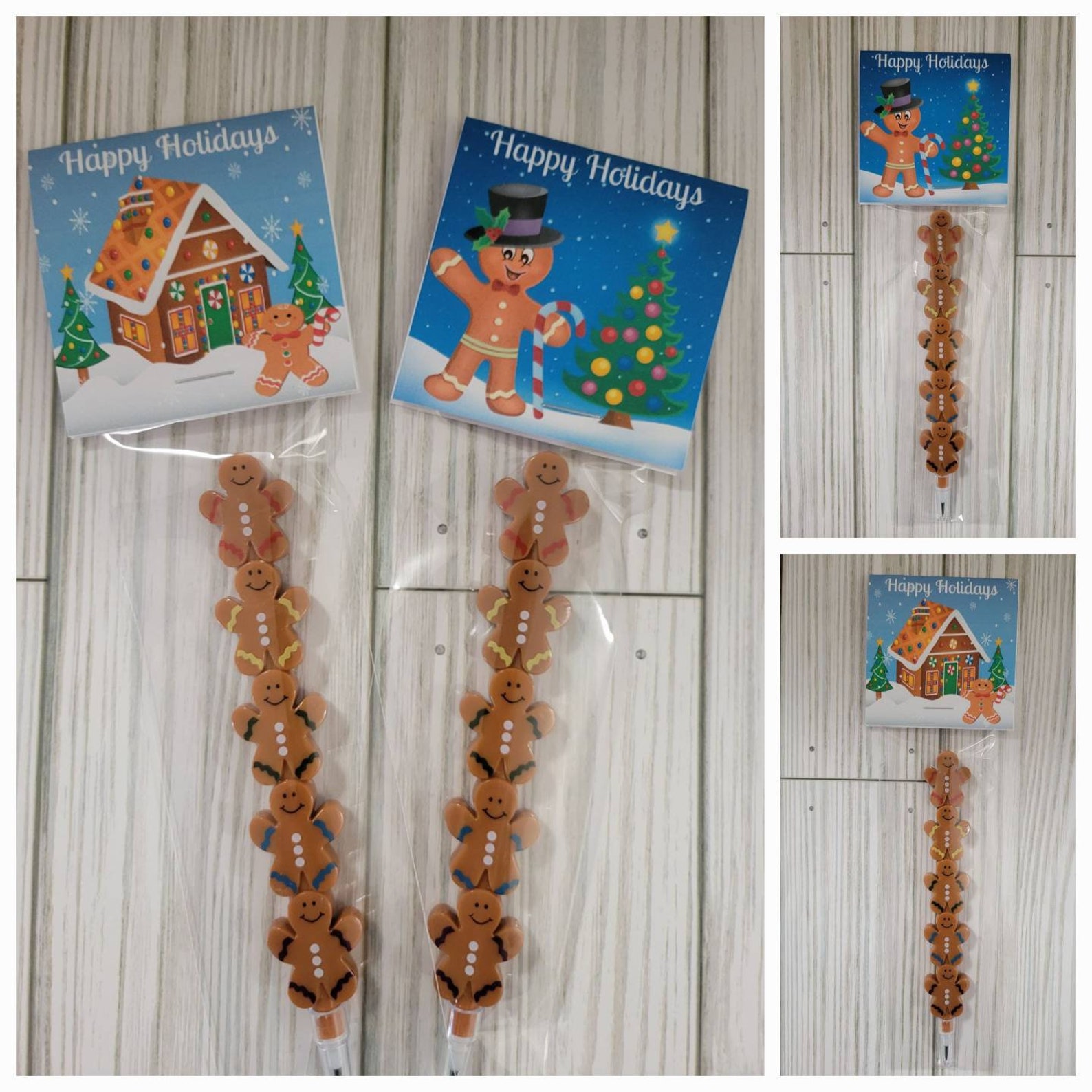 Stackable Snowman or Gingerbread Man Pencils Kids Stocking - Etsy