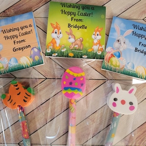 Easter Theme Pencils With a Character Eraser, Easter Basket Filler ...