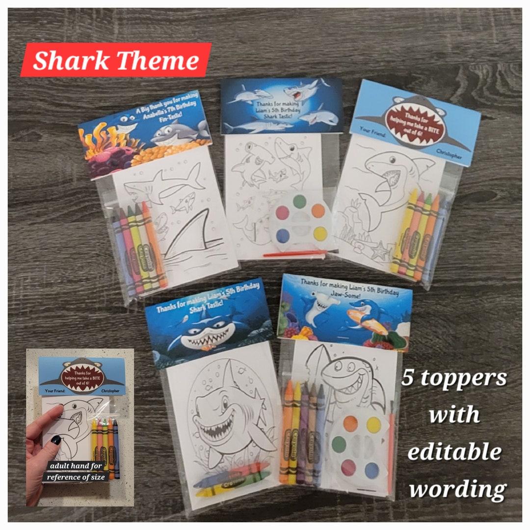 Shark Theme Party Favors. 1 Bag (1 Child) Includes 8-4x6 Cards ...