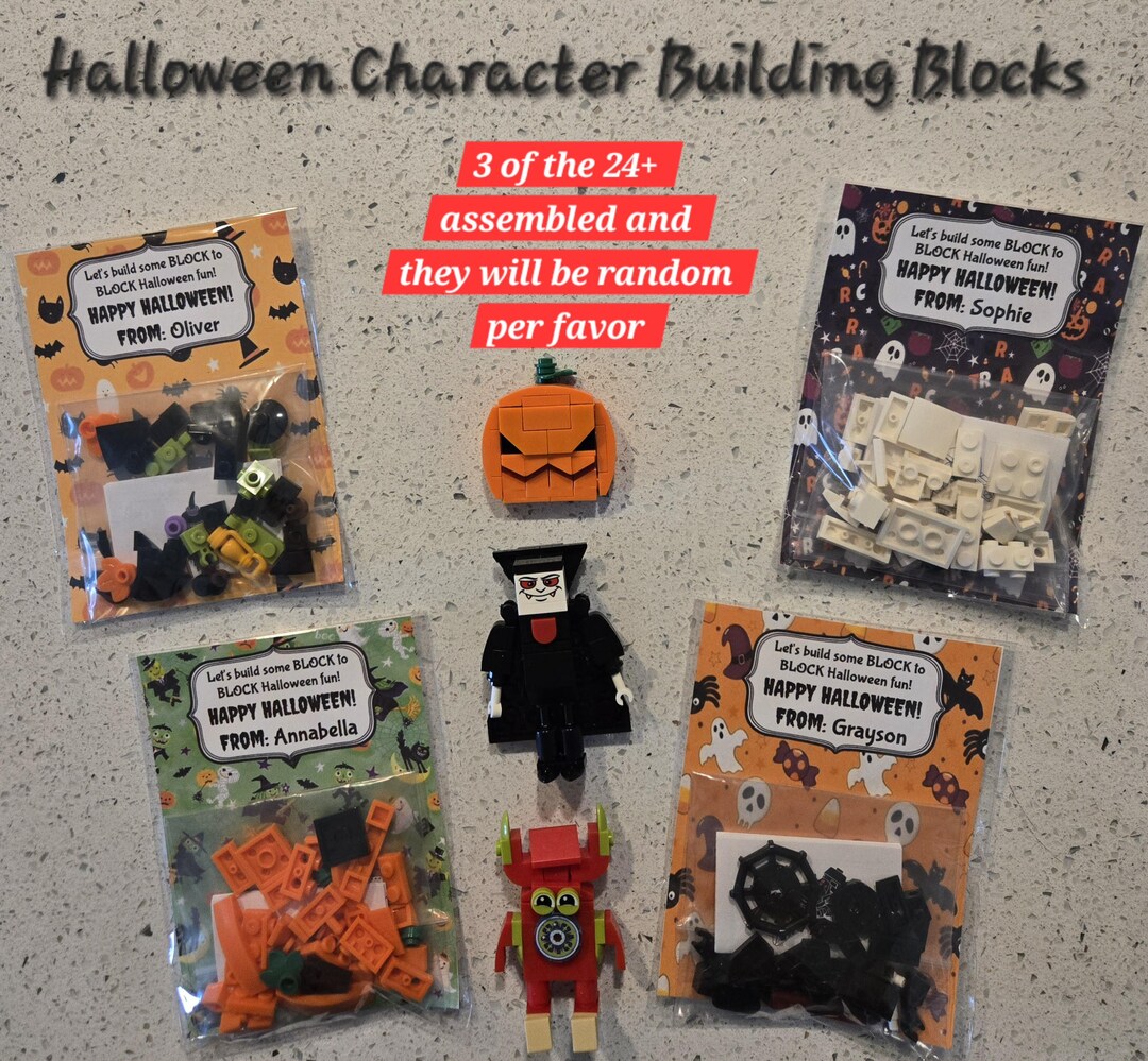 Halloween Building Bricks, Halloween Assorted Character Blocks Favors ...