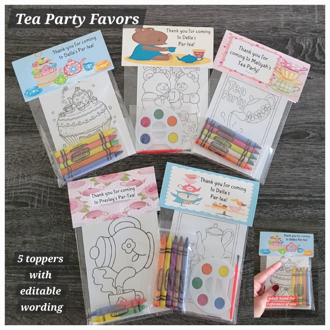 Tea Party Theme Party Favor Bags. 1 Bag (1 Child) Includes 8-4x6 Cards ...
