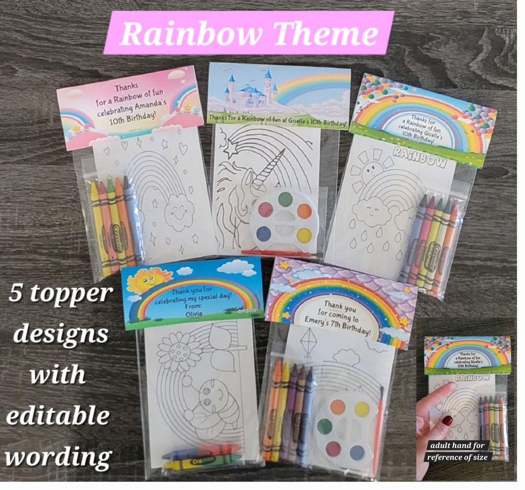 Rainbow Theme Party Favor Bags. 1 Bag (1 Child) Includes 8-4x6 Cards ...