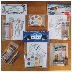 Policeman, Patrol Car Theme Party Favor. 1 Bag 1 Child Includes 8-4x6 ...