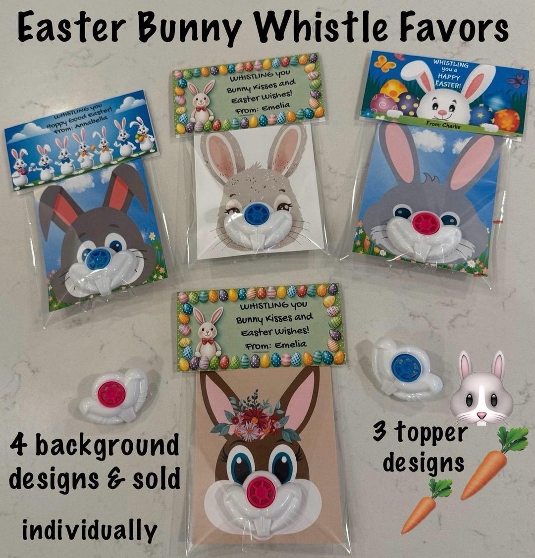 Easter Bunny Whistle Favors, Bunny Whistle Favors, Easter Basket ...