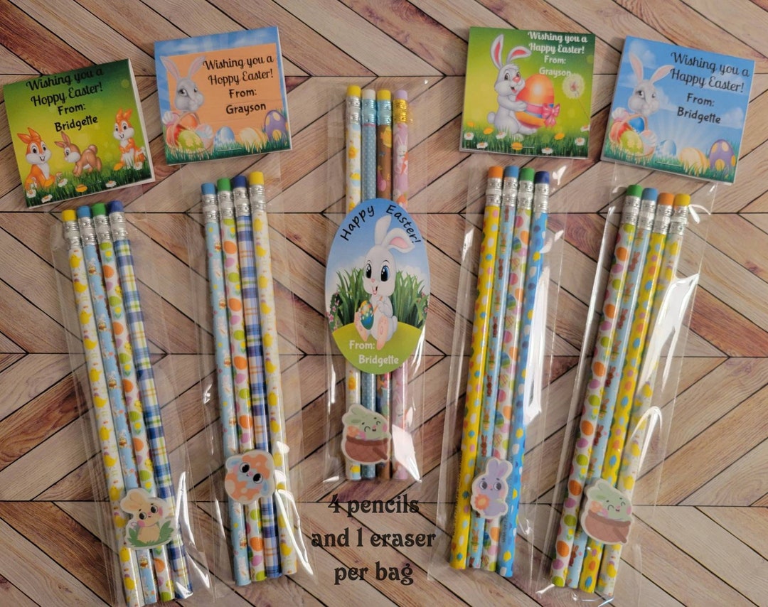 Easter Pencils With Eraser Gifts, Kids Easter Gifts, Personalized ...