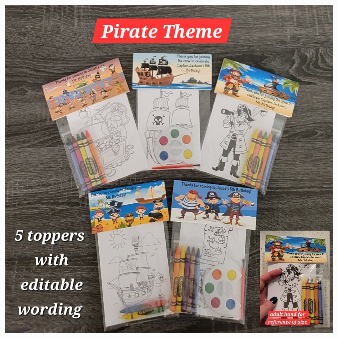 Pirate Theme Party Favor Bags. 1 Bag (1 Child) Includes 8-4x6 Cards ...