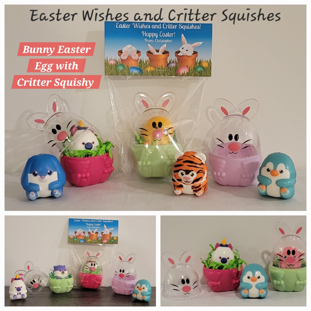 Bunny Easter Egg With Critter Squishy, Easter Basket Filler, Easter ...