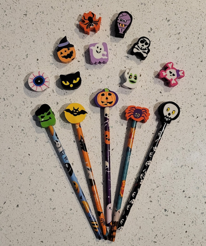 Halloween Pencil With Character Eraser Party Favors, Personalized ...