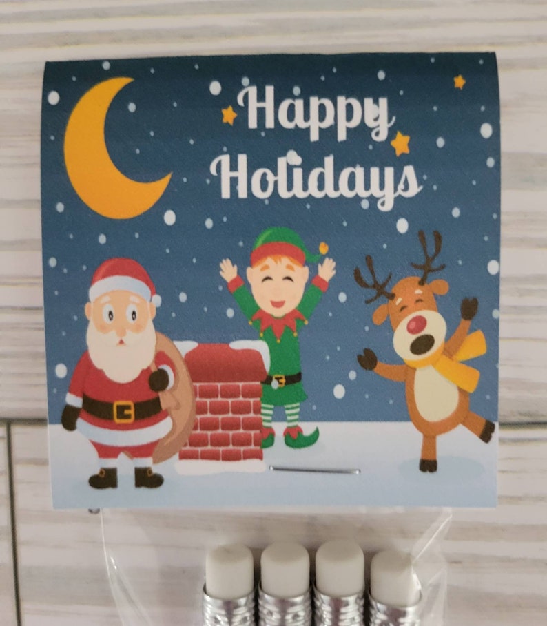 Kids Holiday or Christmas Pencil Party Favors Personalized - Etsy