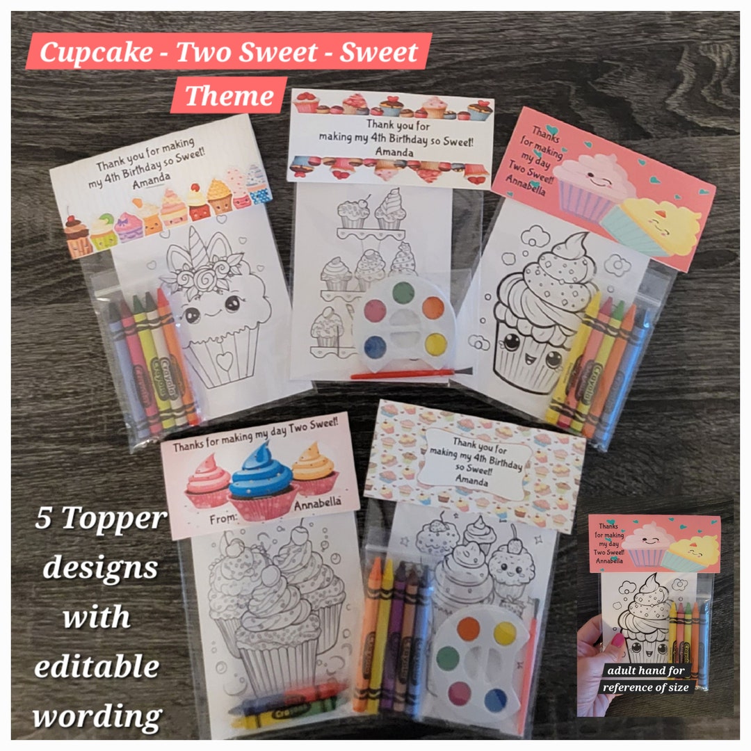 Cupcake-sweet Theme Favors Crayons or Painting Bags. 1 Bag (1 Child ...