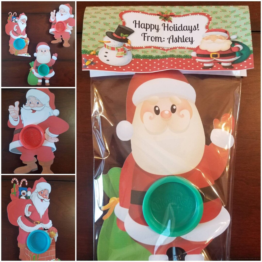 Santa Play-doh Card Holder, Kids Stocking Stuffer, Christmas Stocking ...