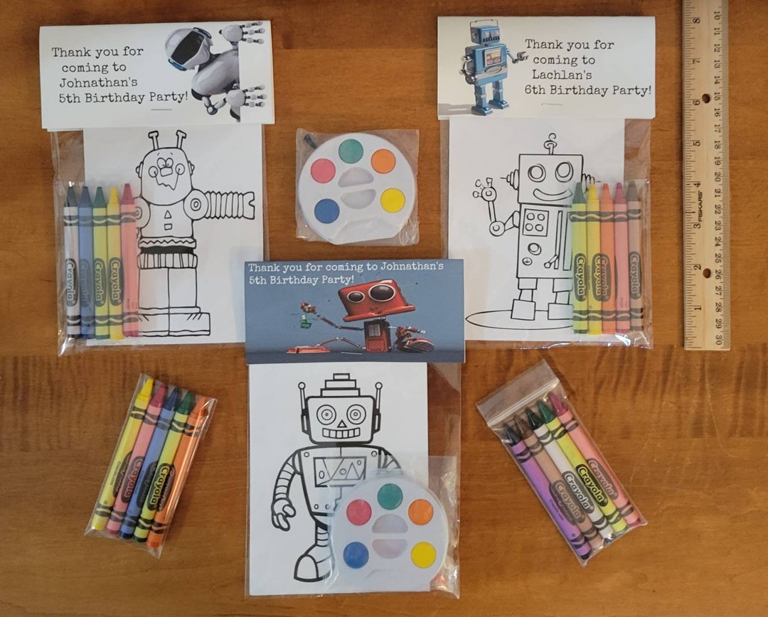 Robot Theme Party Favor Bags. 1 Bag 1 Child Includes 8-4x6 Cards ...