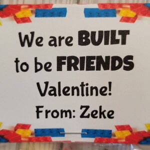 Building Blocks Valentine Favors, Kids Valentine Favors, Valentine ...