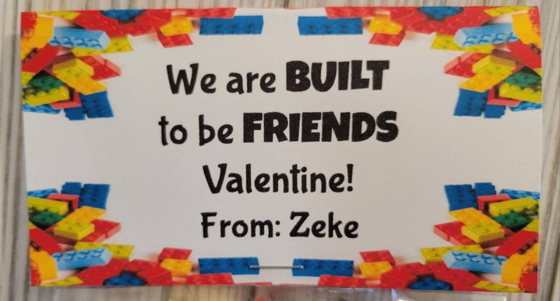 Building Blocks Valentine Favors, Kids Valentine Favors, Valentine ...