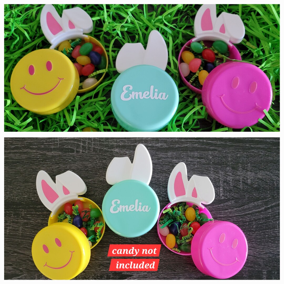 Smiley Bunny Easter Egg Container, Easter Basket Filler, Easter Egg ...