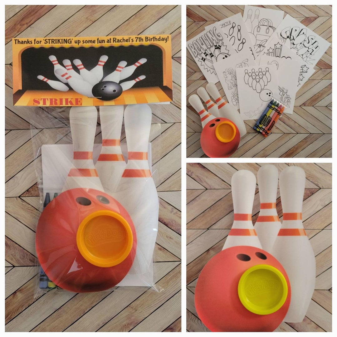 Bowling Theme Goodie Party Favor Bag With Personalized Topper, 1 Bag ...