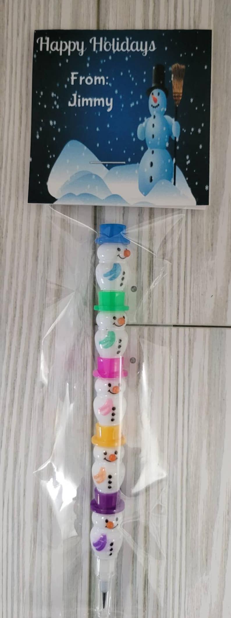 Stackable Snowman or Gingerbread Man Pencils Kids Stocking - Etsy