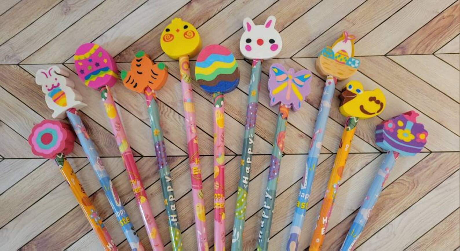 Easter Theme Pencils With a Character Eraser, Easter Basket Filler ...