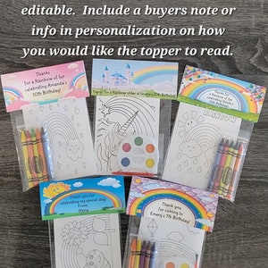 Rainbow Theme Party Favor Bags. 1 Bag (1 Child) Includes 8-4x6 Cards ...