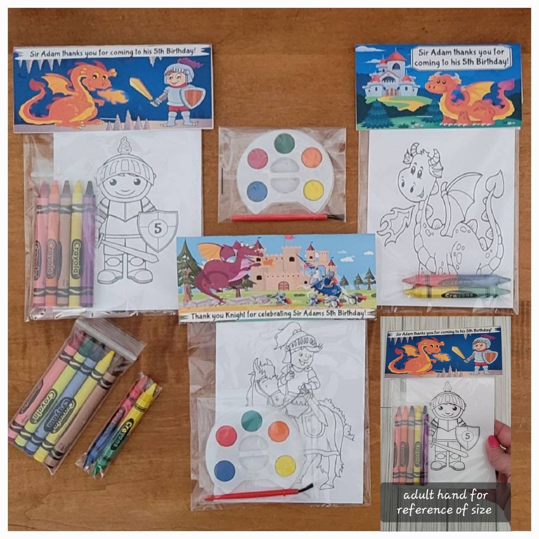 Knights and Dragons Theme Party Favors. 1 Bag (1 Child) Includes 8-4x6 ...