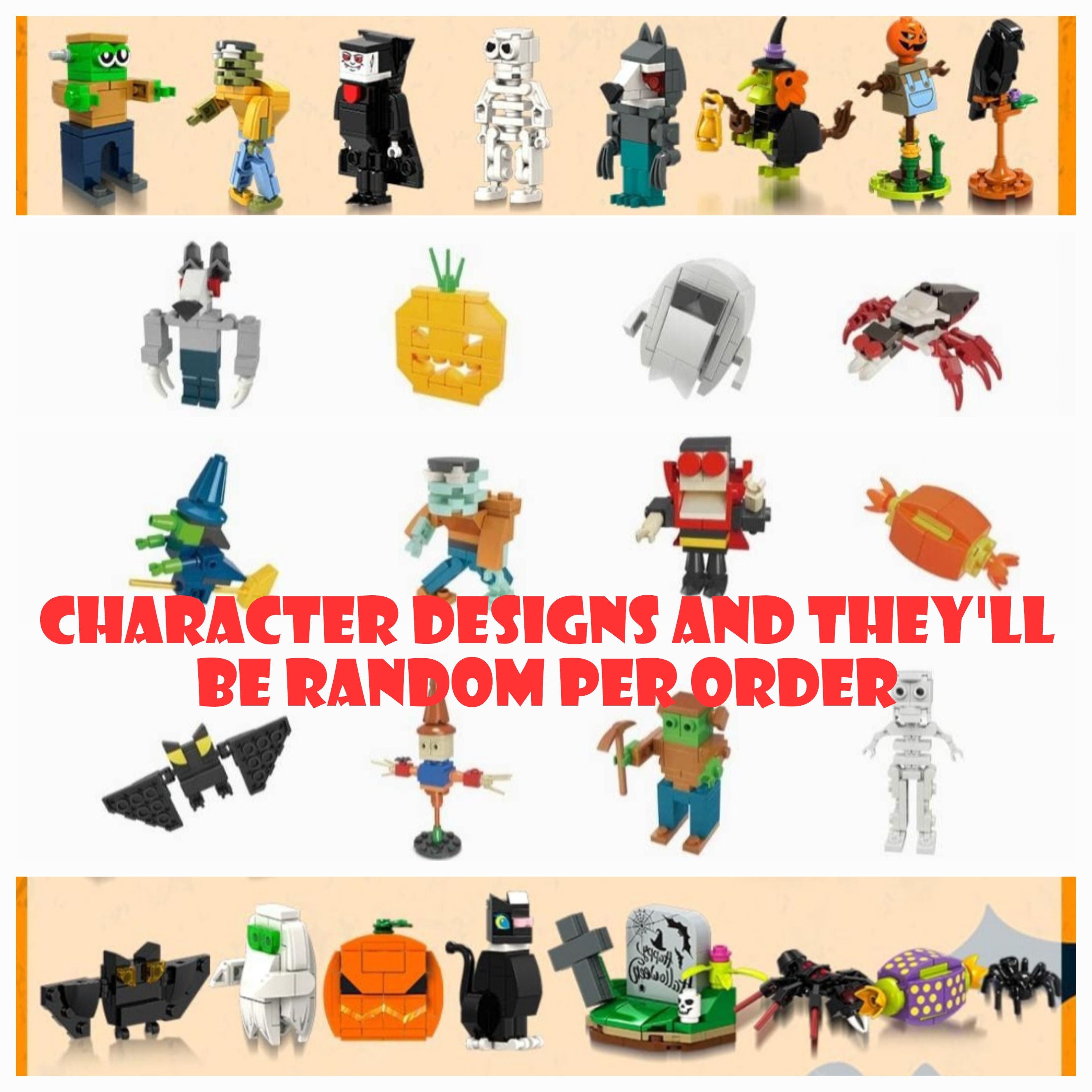 Halloween Building Bricks, Halloween Assorted Character Blocks Favors ...