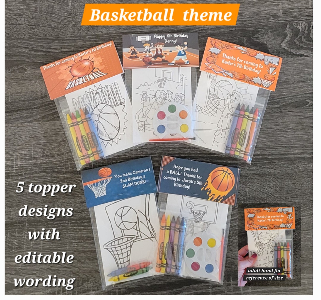 Basketball Theme Party Favor Bags. 1 Bag (1 Child) Includes 8-4x6 Cards ...