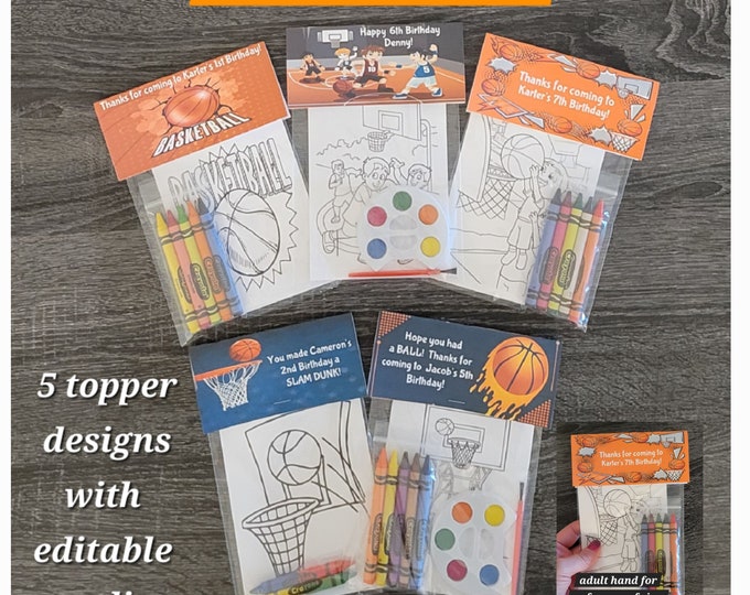 Basketball Theme Party Favor Bags. 1 Bag (1 Child) Includes 8-4x6 Cards ...