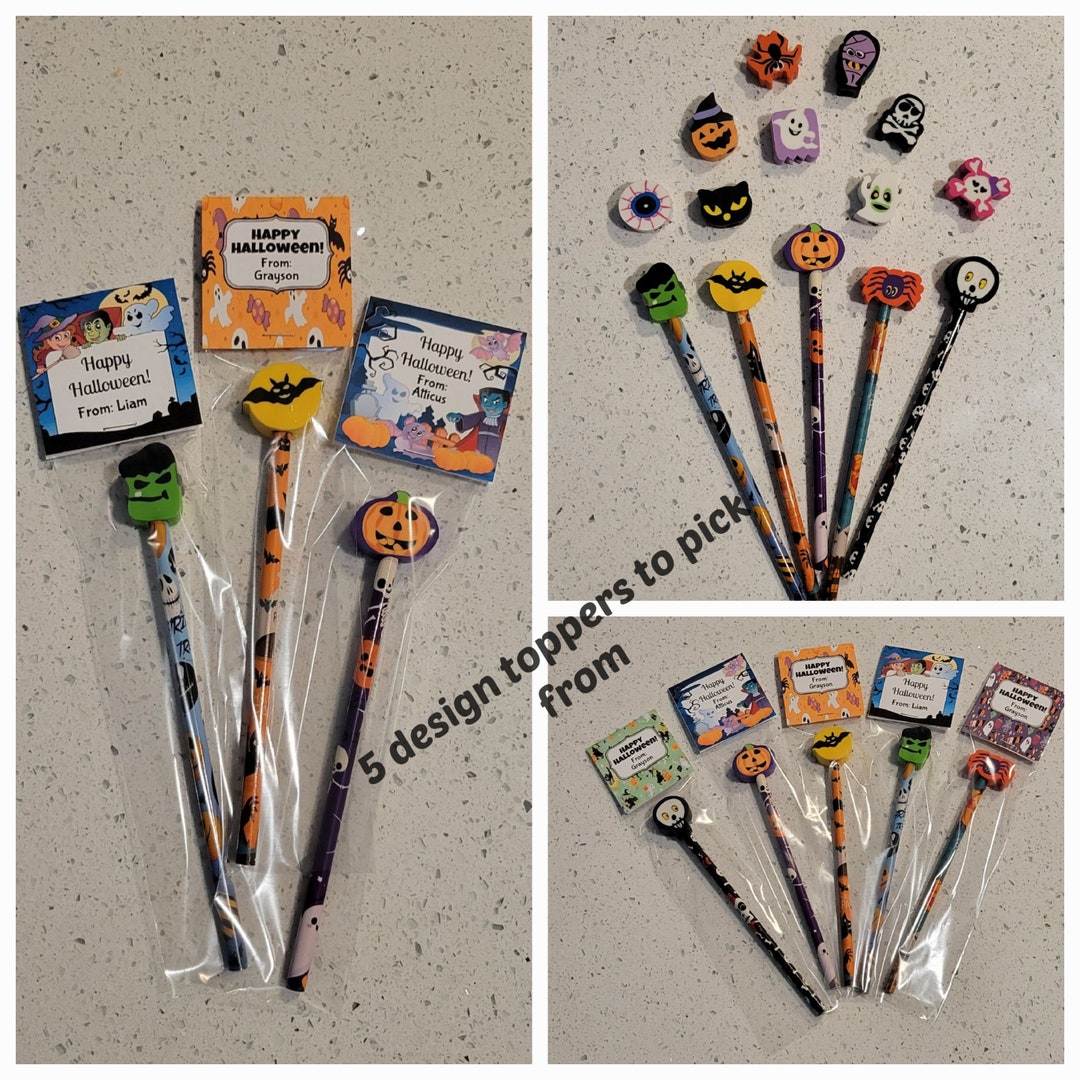 Halloween Pencil With Character Eraser Party Favors, Personalized ...