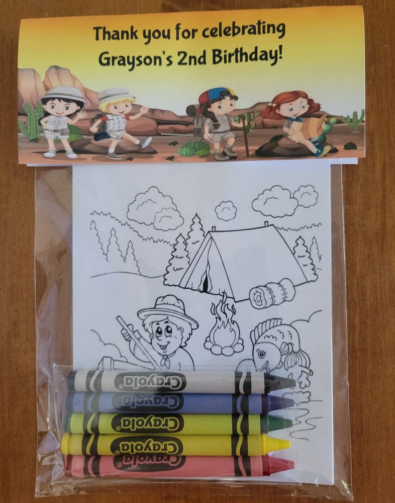 Camping Theme Party Favor Bags. 1 Bag 1 Child Includes 8-4x6 - Etsy