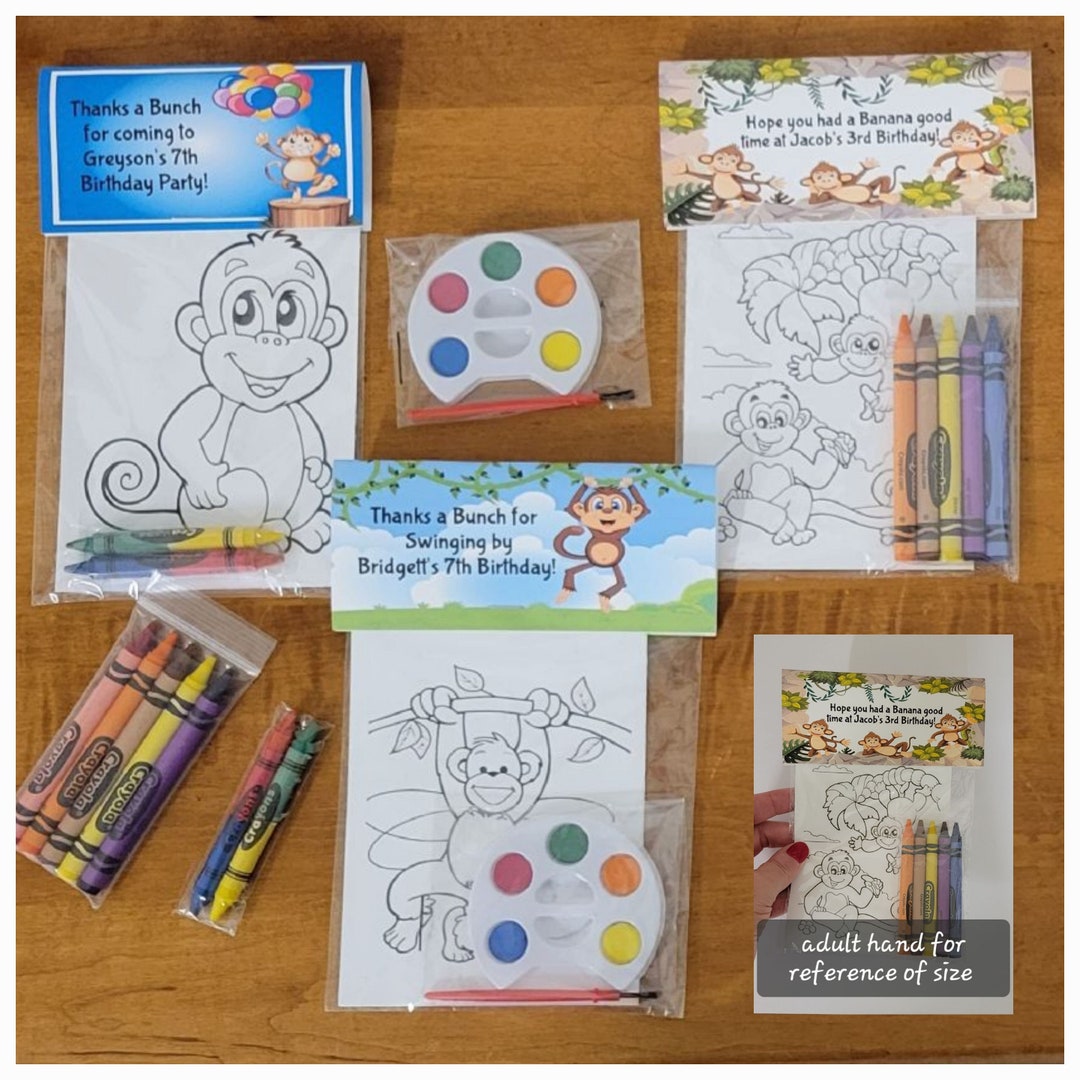 Monkey Theme Party Favors. 1 Bag 1 Child Includes 8-4x6 Cards ...