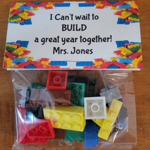 Back to School Building Blocks Favor Bags, Building Block Party, Blocks ...