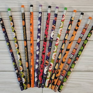 Kids Halloween Pencil Party Favors, Personalized Halloween Party Favors ...