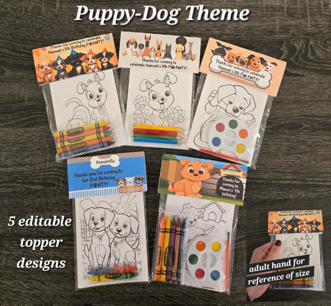 Puppy-dog Theme Party Favors. 1 Bag (1 Child) Includes 8-4x6 Cards ...