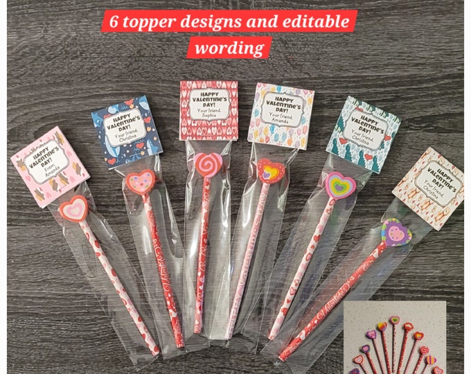 Valentine Pencil Favors, Valentine Theme Pencils With Erasers, Kids ...