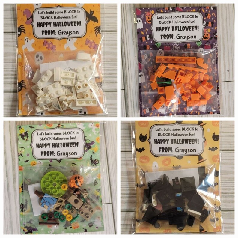 Halloween Building Bricks, Halloween Assorted Character Blocks Favors ...