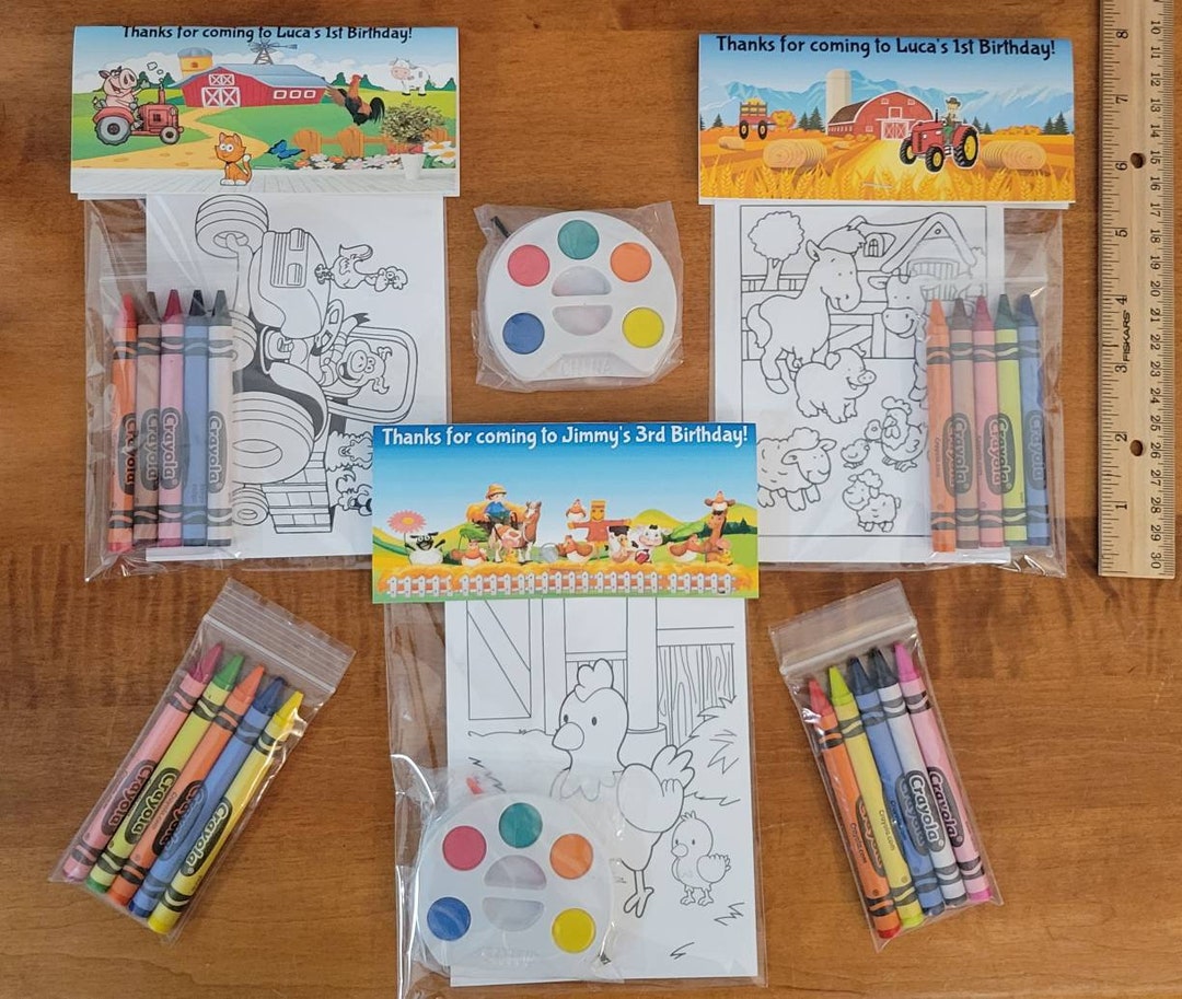 Kids Crayons or Painting Party Favor Bags. 1 Bag 1 Child Includes 8-4x6 ...