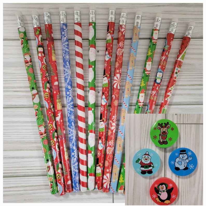 Kids Holiday or Christmas Pencil Party Favors Personalized - Etsy